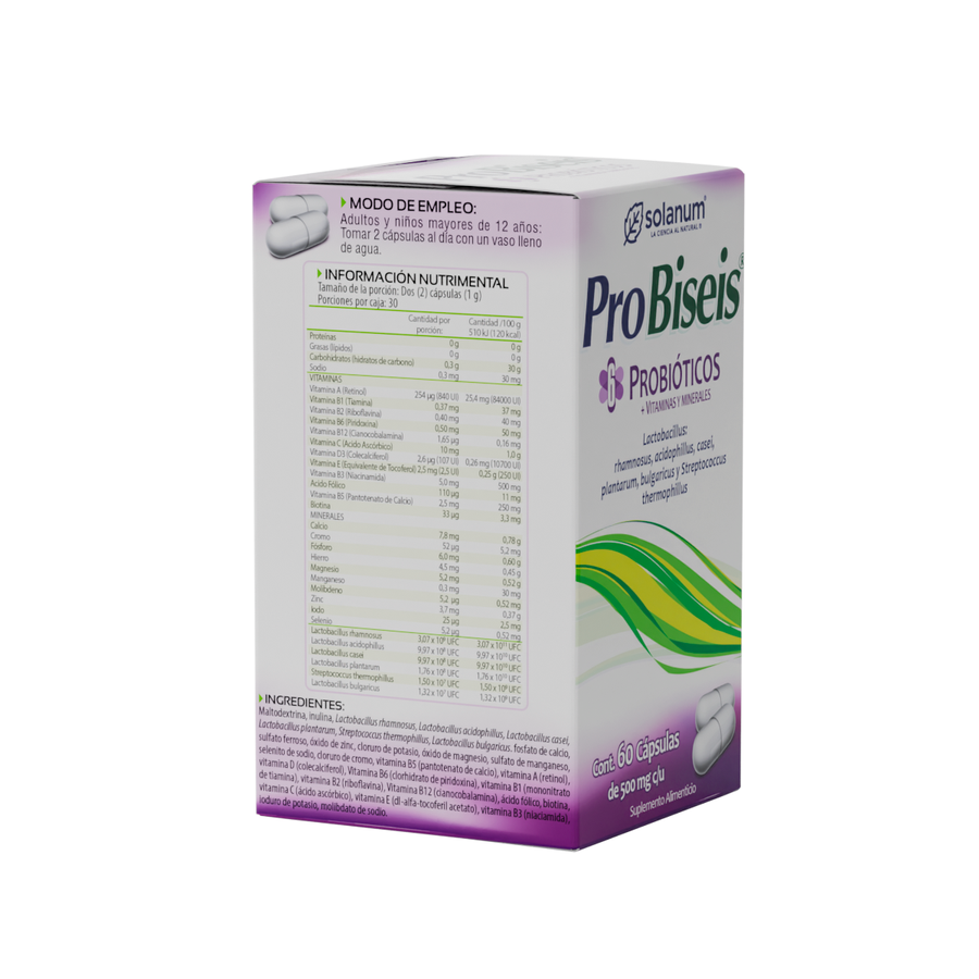 Probiseis Probióticos + Vitaminas y Minerales 60 Cápsulas – Recibe Xpress