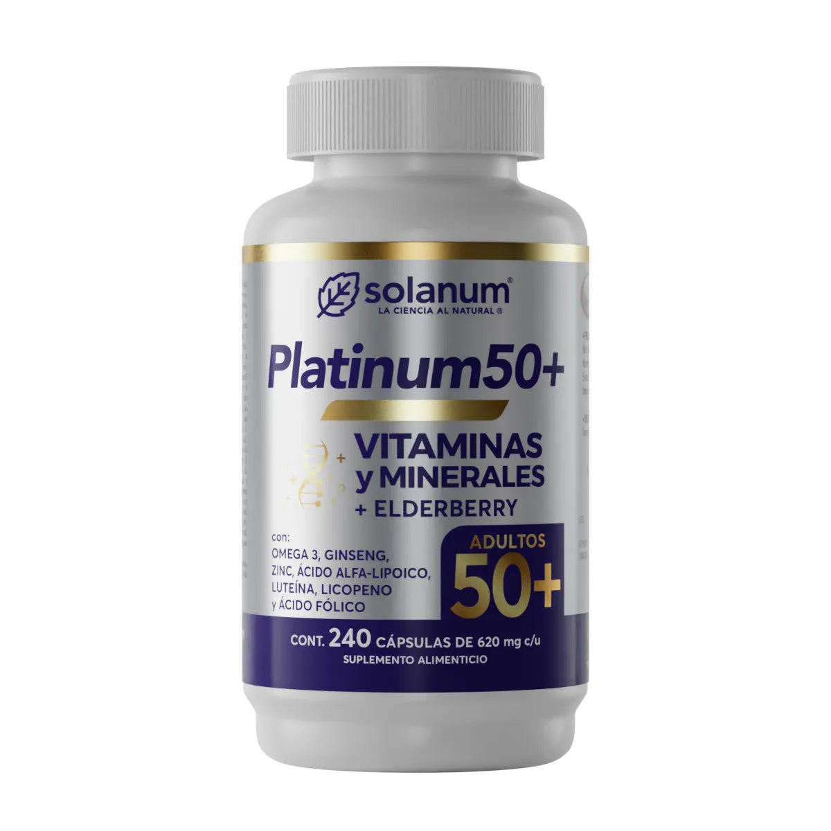 Multivitaminico Platinum 50+ Solanum 240 Cápsulas – Recibe Xpress
