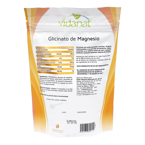 Glicinato de Magnesio sabor Naranja Vidanat 150g – Recibe Xpress