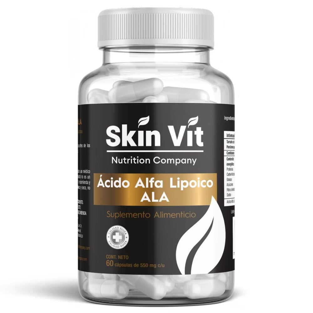 Ácido Alfa Lipoico (ALA) Skin Vit Nutrition Company 60 Cápsulas de 550 ...