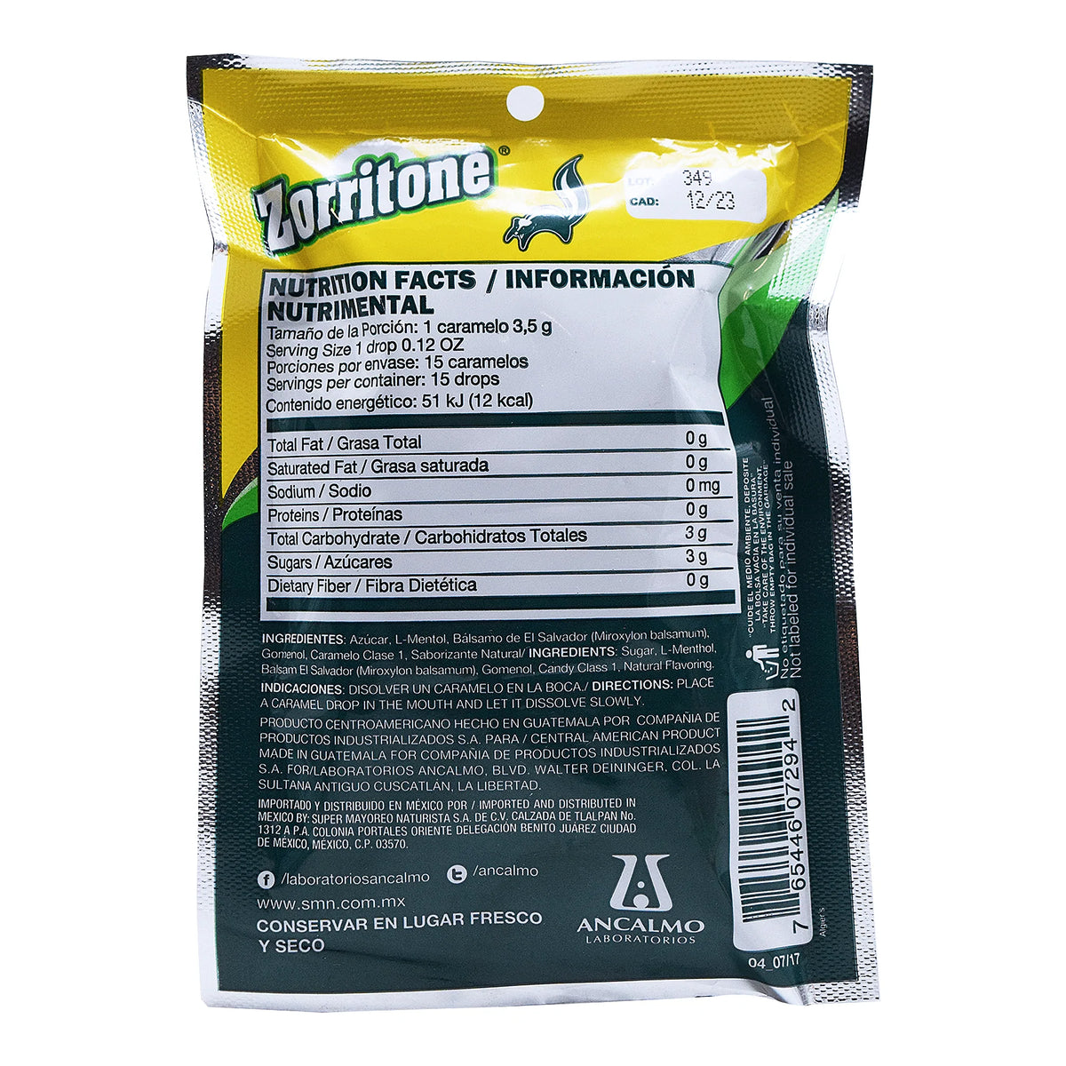 Caramelo Zorritone Bolsa Con 15 Caramelos C/u – Recibe Xpress